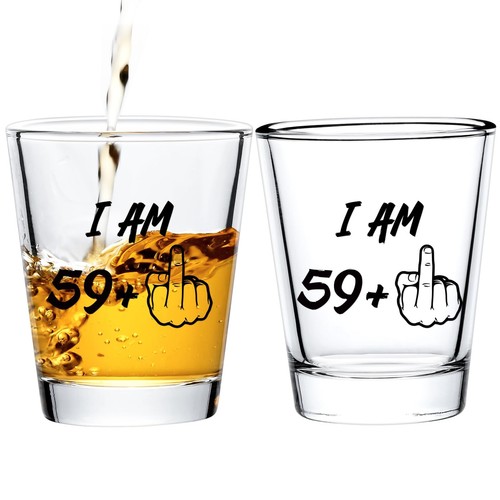 60th Birthday Gifts for Women, Set of 2 I AM 59 Plus One Middle Finger ...