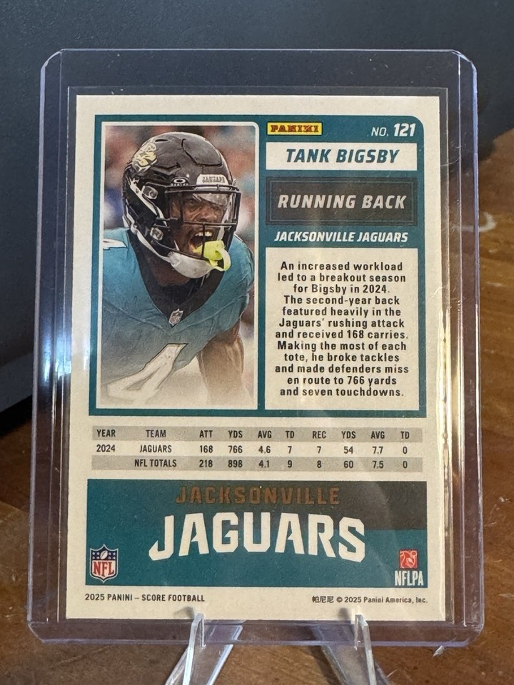 2025 Score - Tank Bigsby #121 Blue Sparkle 083/399 Jacksonville Jaguars ...