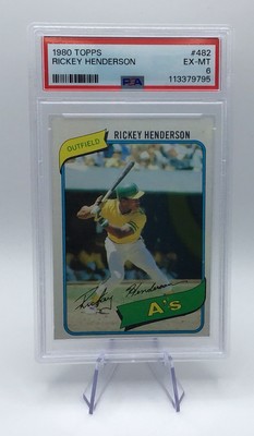 No Reserve PSA 6 1980 TOPPS #482 RICKEY HENDERSON ROOKIE RC EX-MT | eBay