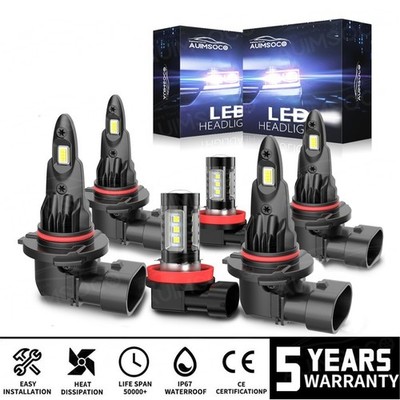 Super Bright 9005 9005 LED Headlights High Low Beam + H11 Fog Bulbs ...