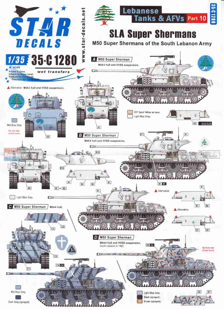 Star Decals 1/35 Lebanese Tanks & AFVs Part 10: SLA Super Shermans ...