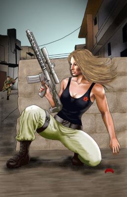 Firefox crouch KOGs comics art sniper warrior gun 11x17 pinup print Dan ...