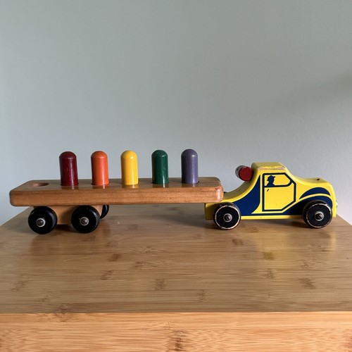 Vintage Holgate Auto Peg Truck Wooden Toy Truck with Trailer 5 ...