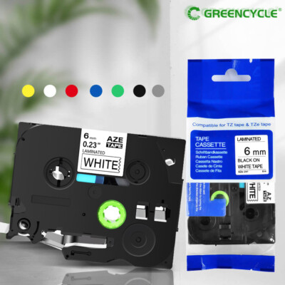 Compatible Brother P-Touch Label Maker TZe-211 TZ-211 Laminated 6mm for ...