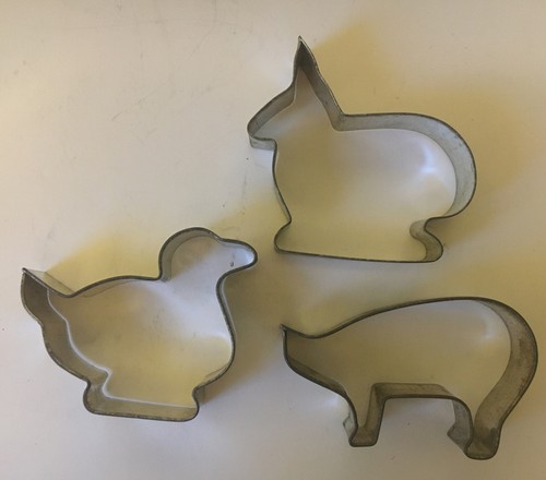 Vintage Lot Of 3 Open Cookie Cutters Rabbit-Duck-& ? | eBay