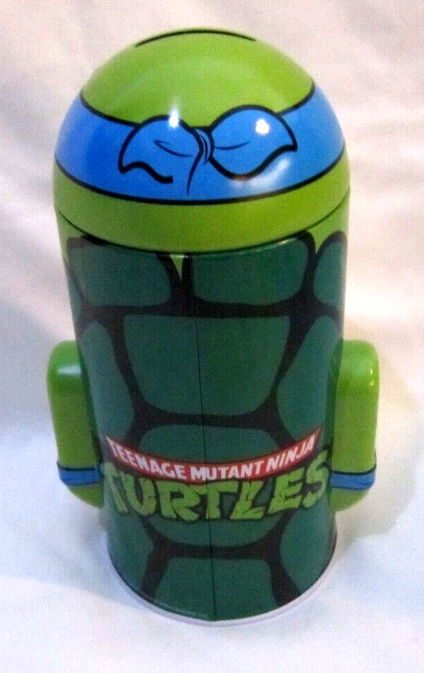 Teenager Mutant Ninja Turtles TMNT Leonardo 7" H Tin Round Money Coin ...