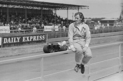 British racing driver Graham Hill on the track at Silverstone UK 2- Old ...