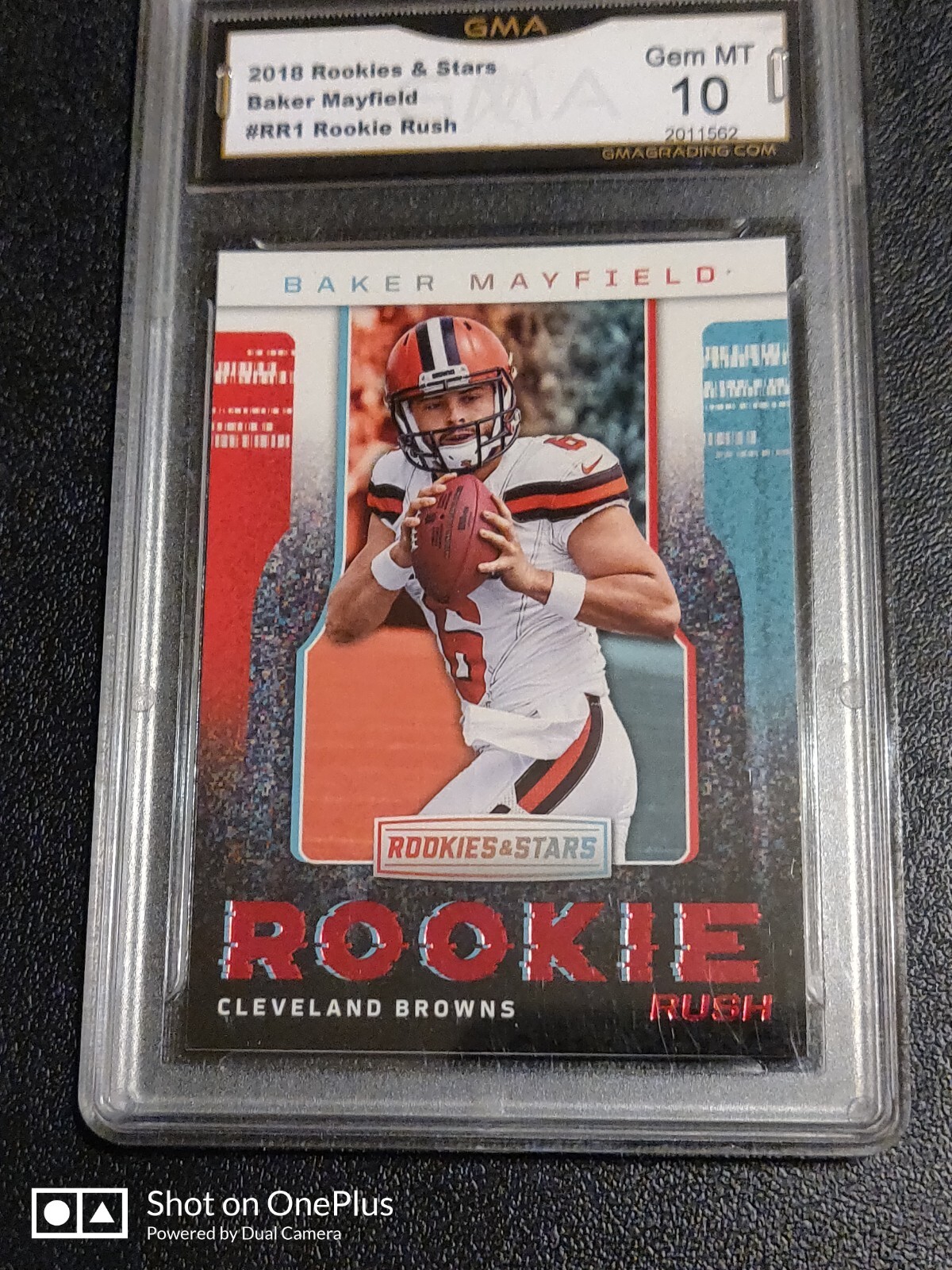 2018 Panini Rookies & Stars Baker Mayfield #RR-1 Graded GMA 10 Rookie ...