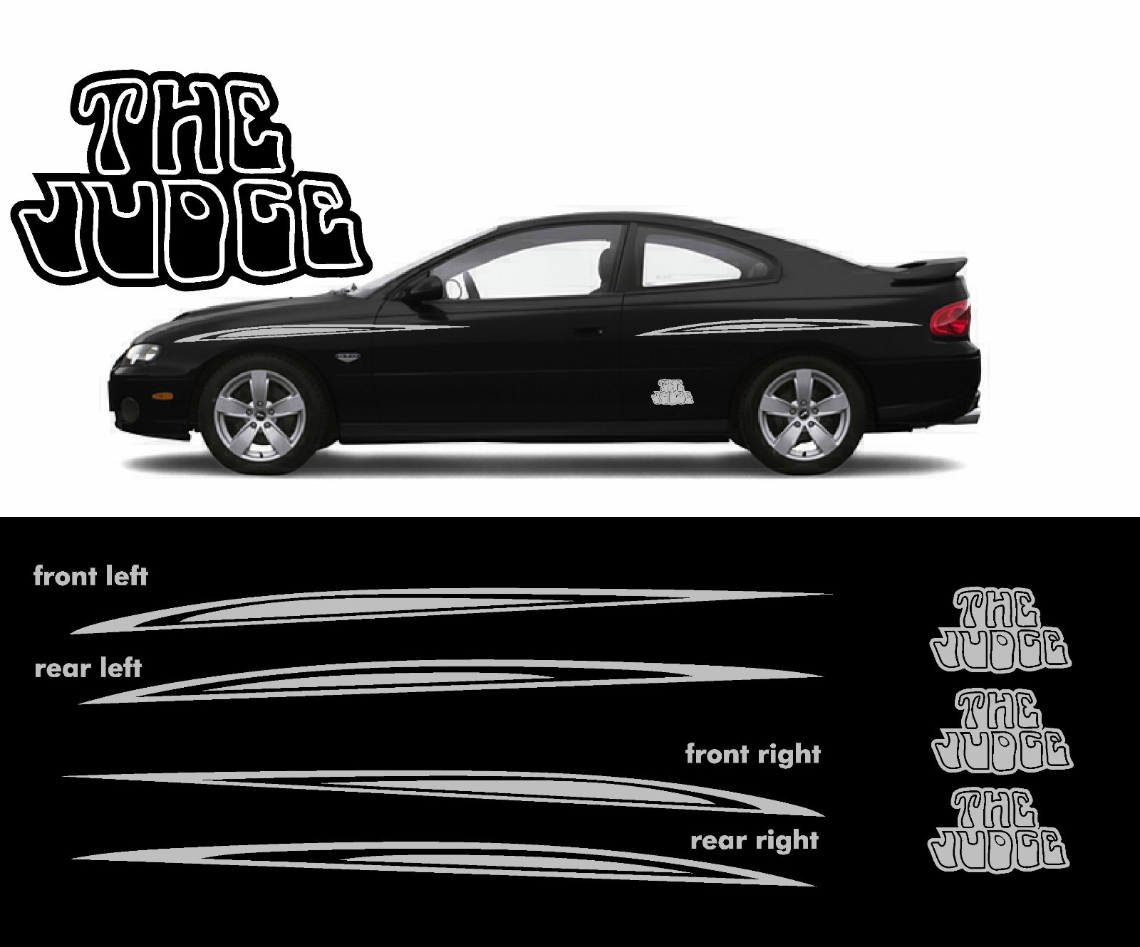 04 05 06 4TH GEN PONTIAC GTO THE JUDGE STRIPE STICKER DECAL EYEBROW ...