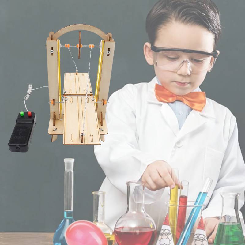 Youth Science Mini Wooden Elevator Bridge Model Primary School Engaging ...