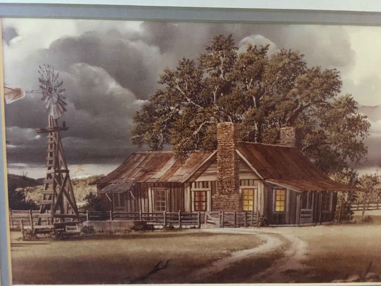 Vintage Richard K Shader Limited Edition Print “Hill County Ranch House ...