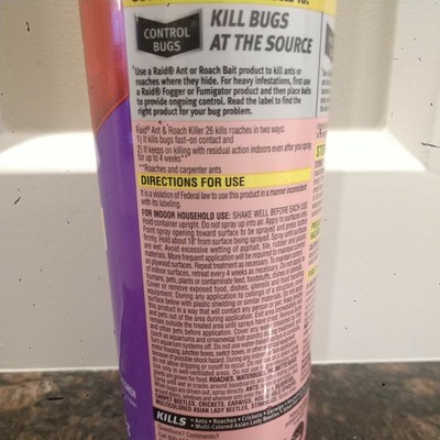Raid Pesticide Label