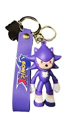 Sonic the Hedgehog Blaze Cat Purple 3D Silicone Charm Keychain Keyring ...