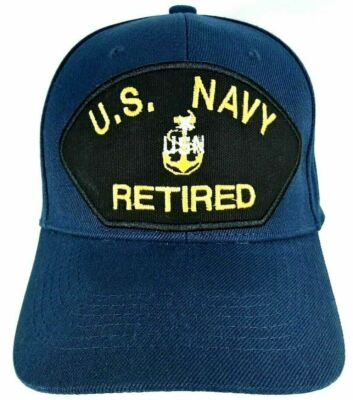 US NAVY Retired Patch Hat Baseball Cap Adjustable Navy Blue | eBay