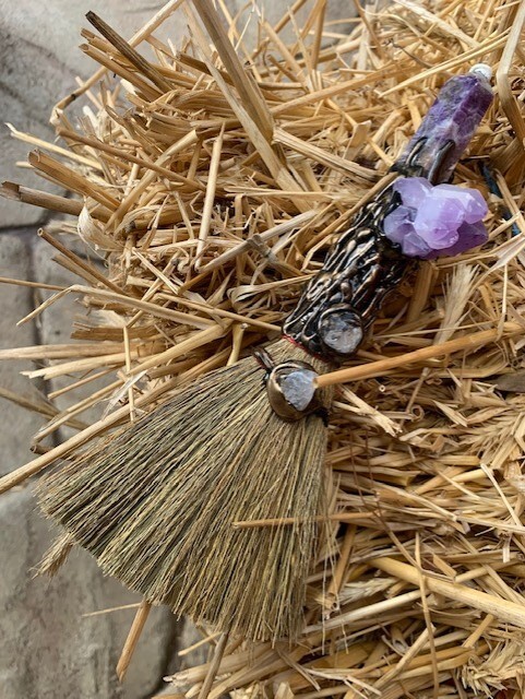 7" Carved Quartz Healing Wand With Amethyst,Crystal Wand,Healing Wand ...