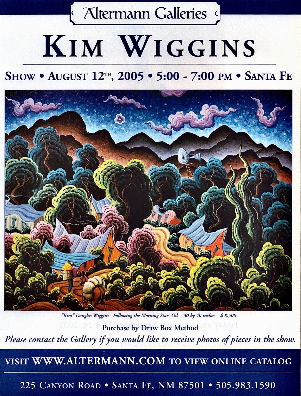 KIM WIGGINS Art Gallery Exhibit ~Following The Morning Star VTG PRINT ...