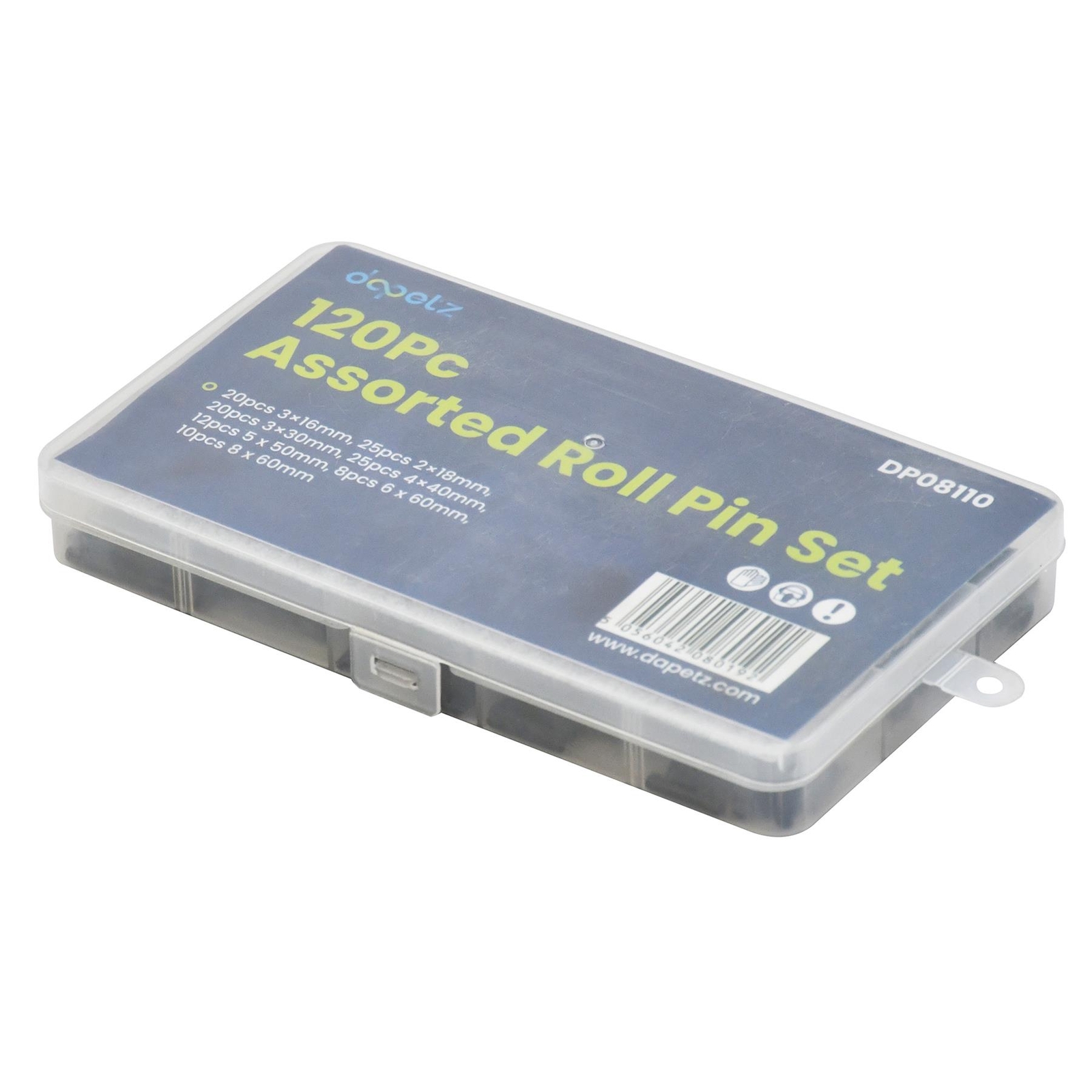 120pc Roll Pin Assortment in Case Metal Joining Workshop Tension C Pins ...