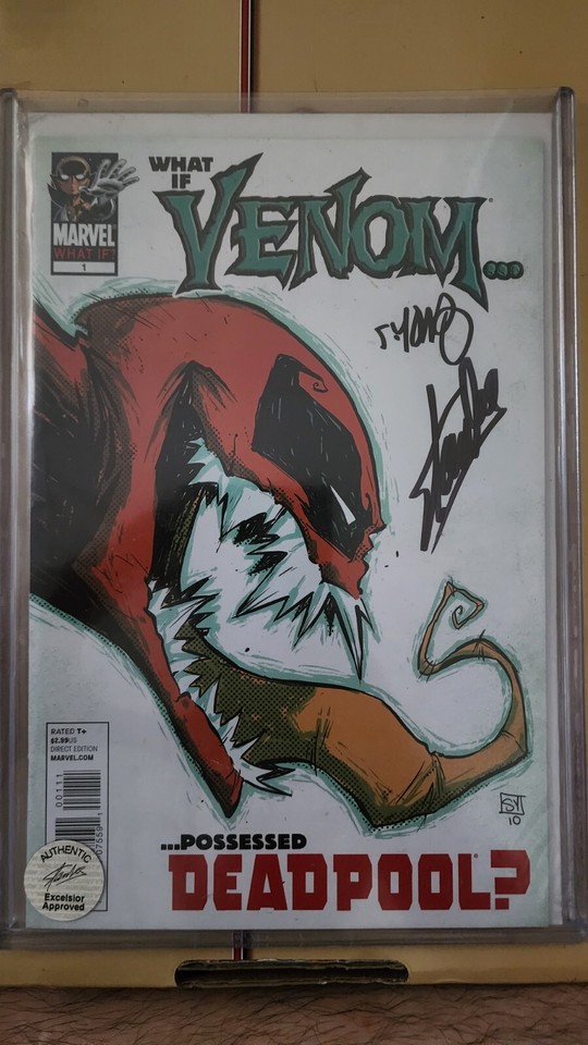 What If? Venom Possessed Deadpool Signed By Stan Lee COA Skottie Young ...