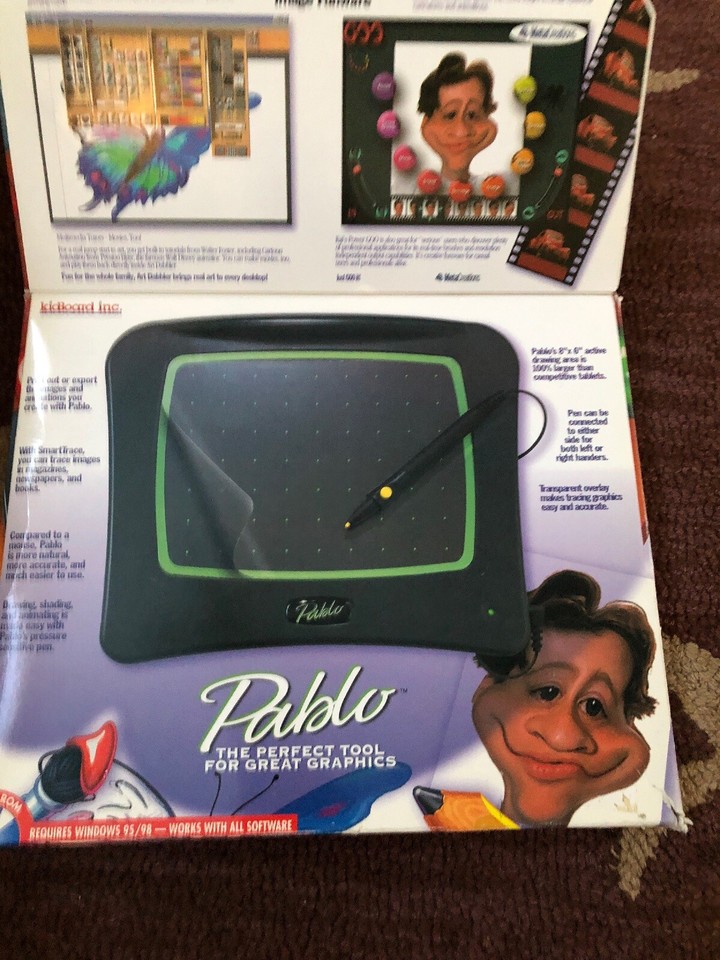 Kid Board Pablo w/ Art Dabbler & Goo Tool For Graphics PC In Box | eBay