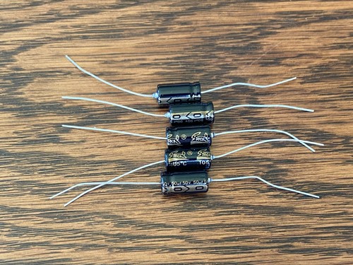 5 New Supertech 50 uf 50v Axial Capacitors Guitar Tube Amp & Stereo ...