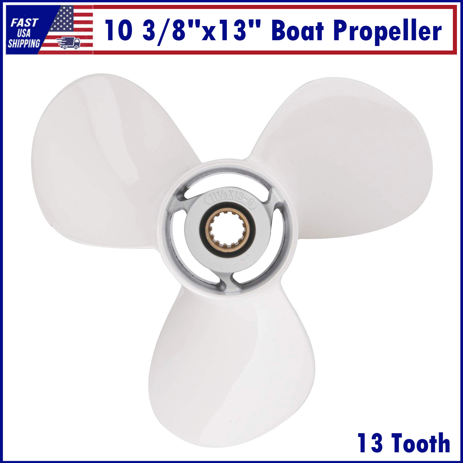 10 3/8 x 13 Boat Propeller for Yamaha Engine 25-60HP 6H5-45945-00-00 13 ...