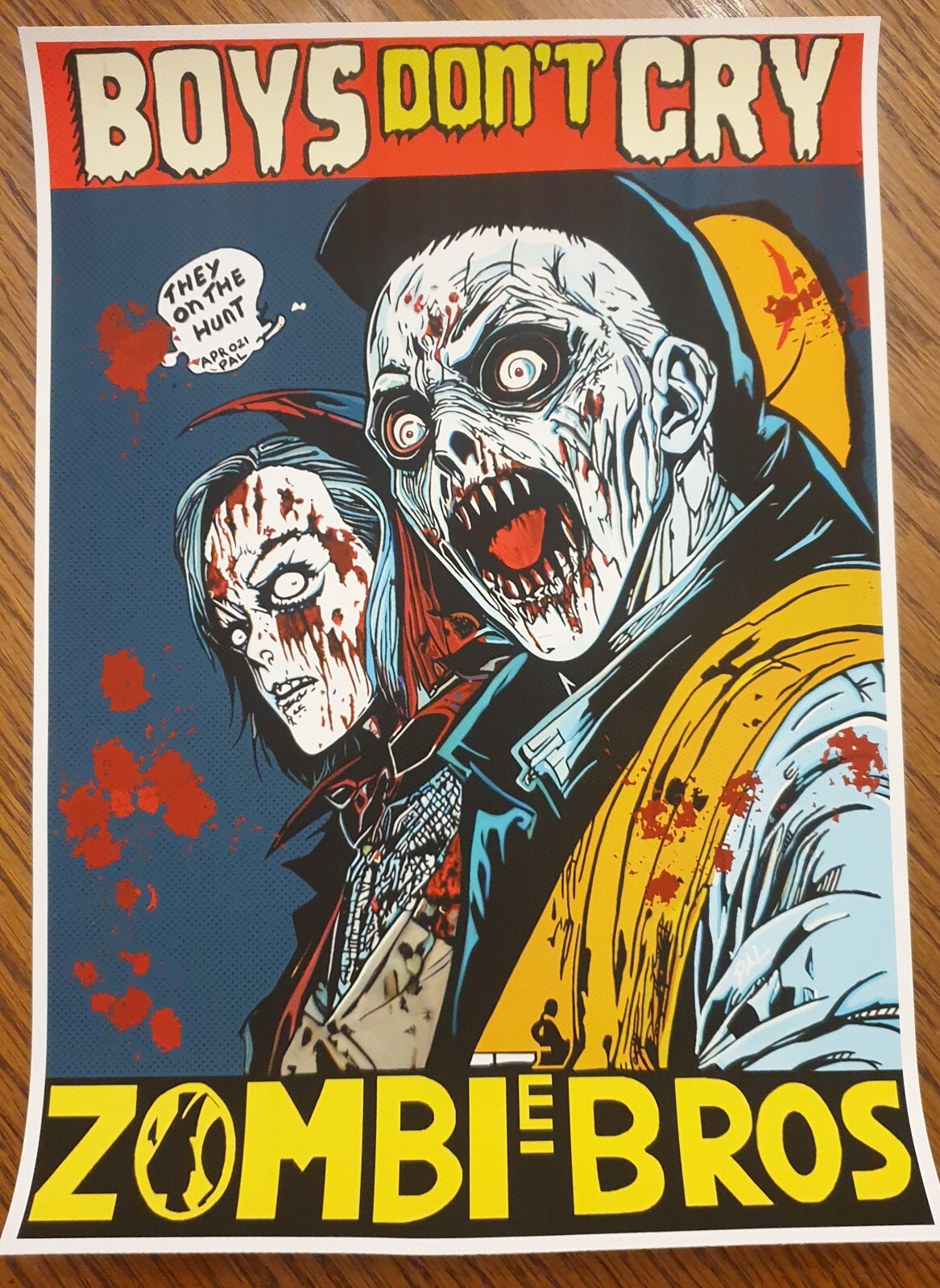 Zombie Bros original Artwork comic book canvas A4 cover print | eBay