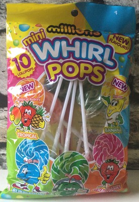 Millions Mini Whirl Pops ~ 10 Lollipops ~ 5 assorted flavours ...