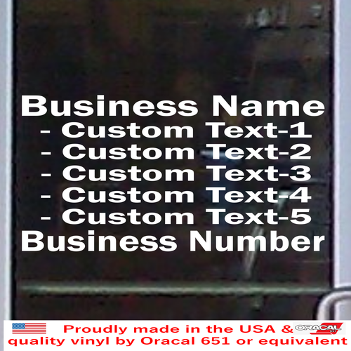 Custom Store Shop Name Phone Number Services Free Text Sign Vinyl Decal ...