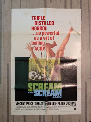 Original 1975 SCREAM AND SCREAM AGAIN One-Sheet Poster, Horror, Vincent ...