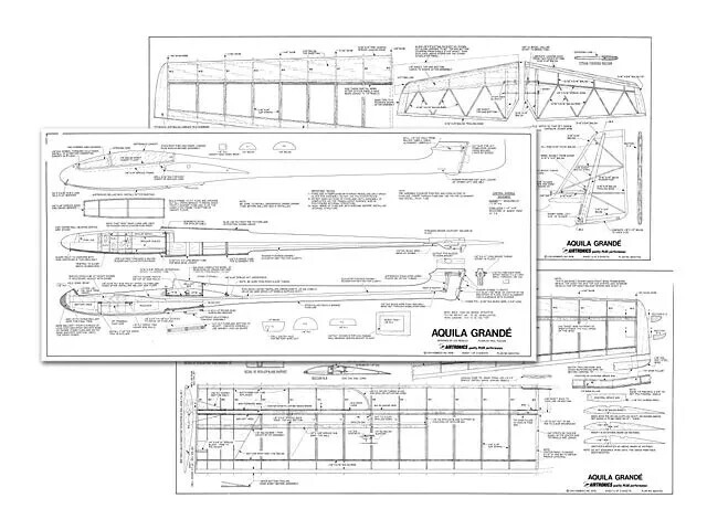 Aquila Grande Sailplane 123" WS RC Model Airplane Printed Plans Full ...