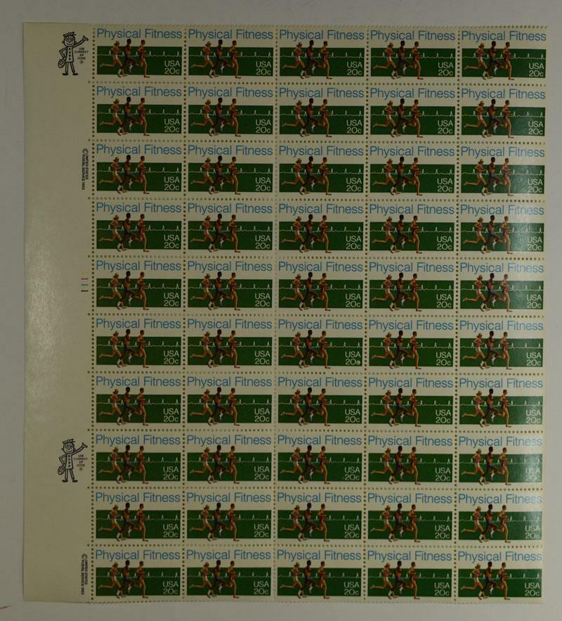 US SCOTT 2043 PANE OF PHYSICAL FITNESS STAMPS 20 CENT FACE MNH | eBay