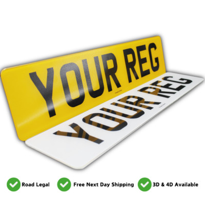 Number Plates - 2D/3D/4D - PREMIUM Car Reg Plates - EV/UK/GB - FRONT ...