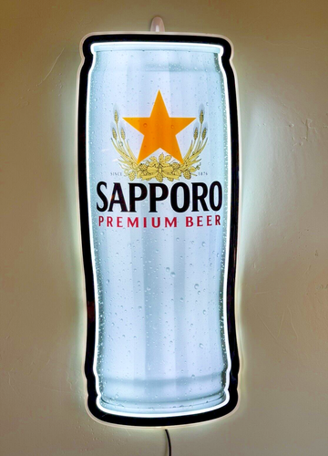 Sapporo LED Lighted Premium Beer Can Hanging Sign Sushi Restaurant NEW ...