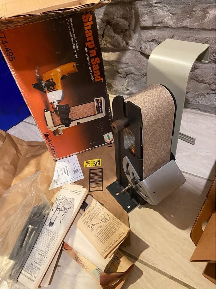 Black Decker Sharp'n Sand Drill Powered Belt Sander & Tool Sharpener 74 ...