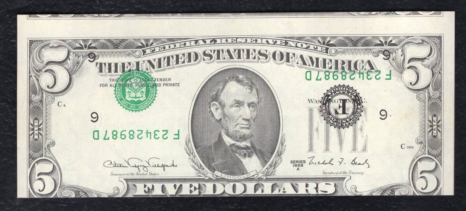 1988-A $5 FRN FEDERAL RESERVE NOTE “INVERTED OVERPRINT ERROR” GEM ...