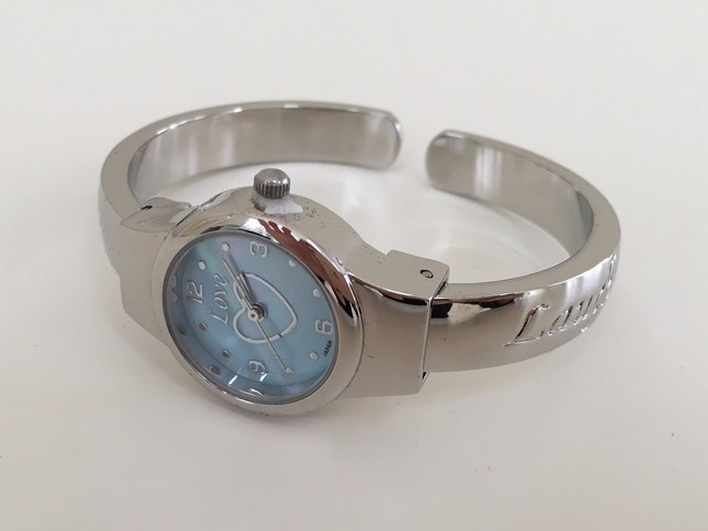 Elegant Avon "live Love Laugh" Blue & Silver Cuff Watch - Needs Battery ...