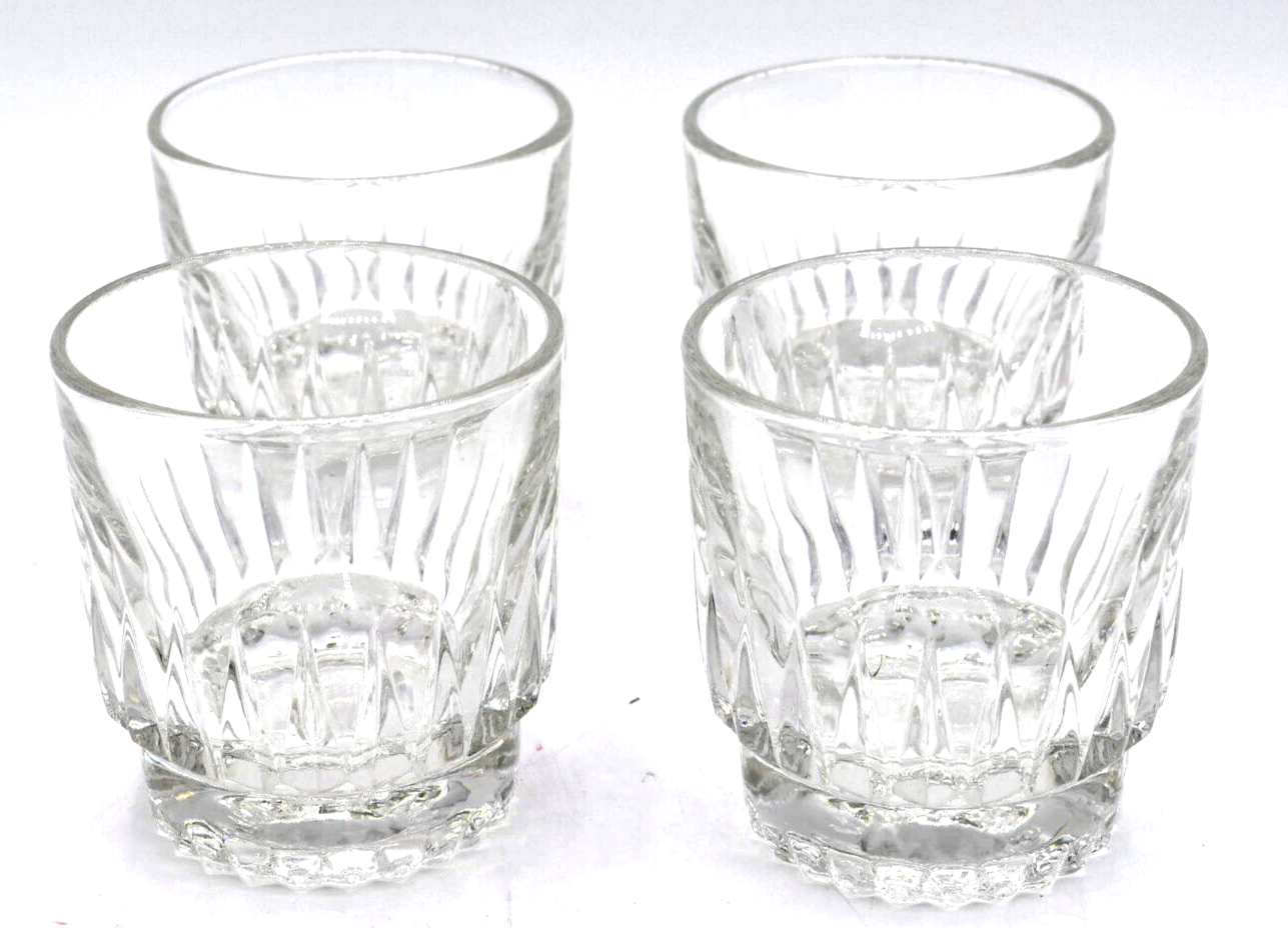 Set Of 4 Libbey Duratuff Glass Low Ball Whiskey Rocks Glasses Barware ...