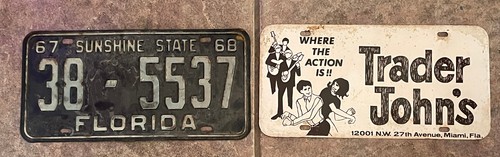 Florida Vintage License Plate 1968 1969 Trader John's plate | eBay