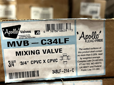 APOLLO MVB-C34LF Mixing Valve 3/4" CPVC x CPVC 34BLF-214-C - Z13 | eBay