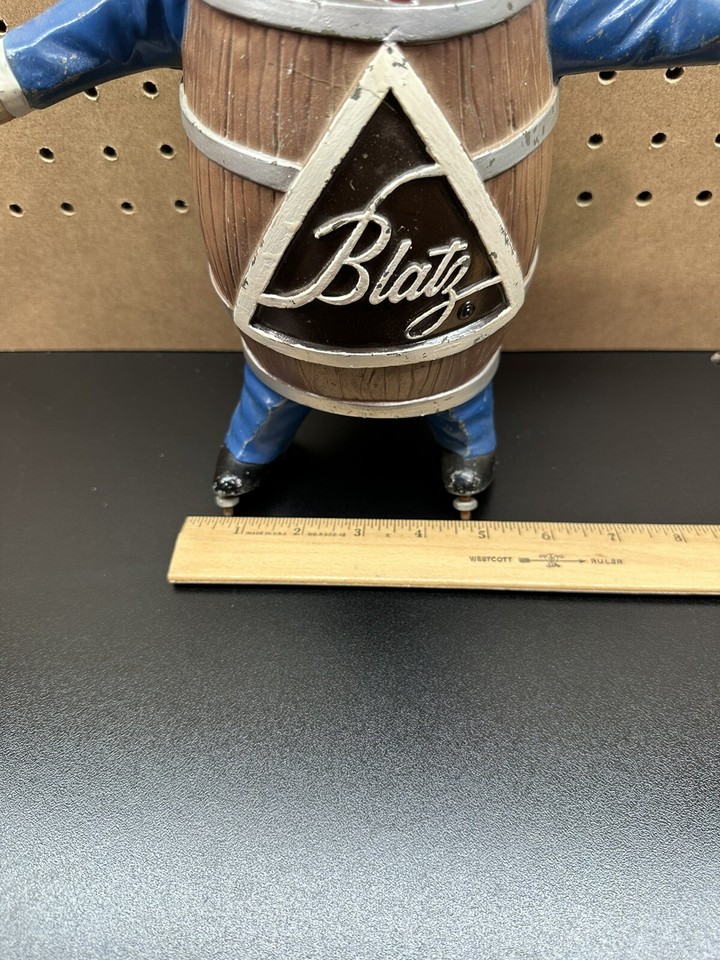 RARE Blatz Beer Sign Baseball Statue Figure 1950'S Safe At Home Barrel ...