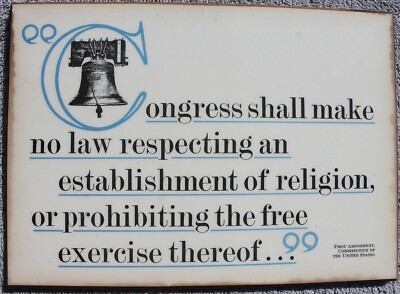 Vintage Wall Plaque Constitution First Amendment - Congress Shall Make ...
