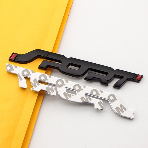 2x Matte Black Metal SPORT Car Emblem Rear Trunk Letter Logo Fender ...