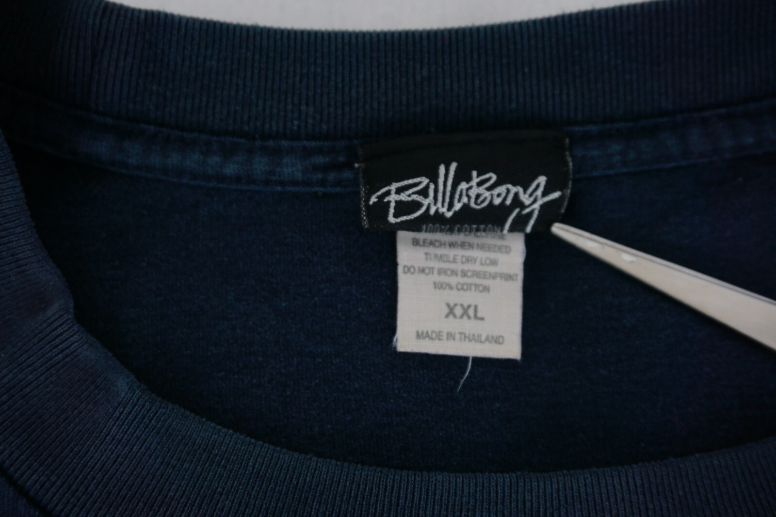 Y2K Billabong graffiti tags navy blue shirt tagged 2X… - Gem