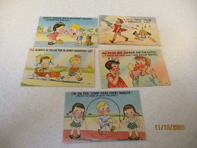 Vintage Little ChildrenComic Postcards Lot of 5 three are Asheville ...