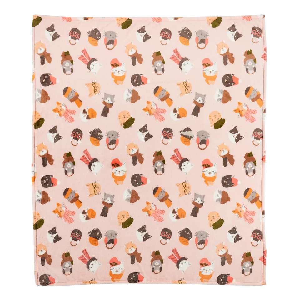 Fall Cats Pattern Plush Throw Blanket - 5ft by 6ft | eBay