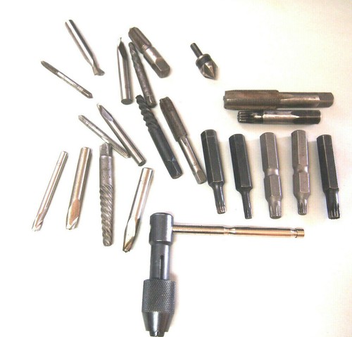 1Pc T-handle Tap Handle Tap Wrench Hand Tapping Tool WITH LOTS OF BITS ...