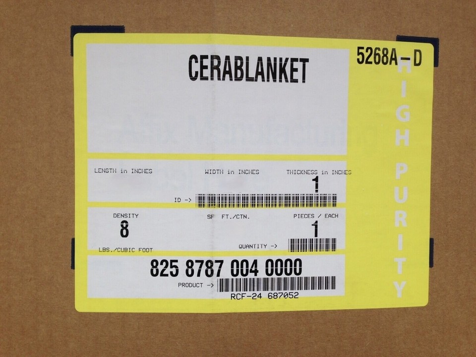 1" Ceramic Fiber Blanket Insulation CeraBlanket® 2400F Morgan Thermal ...