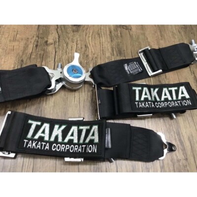 2 Set x TAKATA BLACK Universal 3' Inch 4 Point Racing Harness/Quick ...