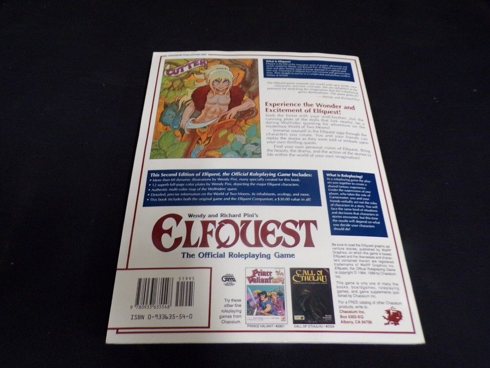ELFQUEST OFFICIAL ROLEPLAYING GAME 2ND ED. CHAOSIUM RPG 2605 BOOK 1989 W/ MAP | eBay
