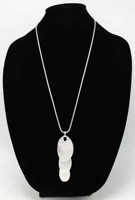 The Sak New Womens Silver Layered Pendant Necklace 28" nwt $44 Tags # ...